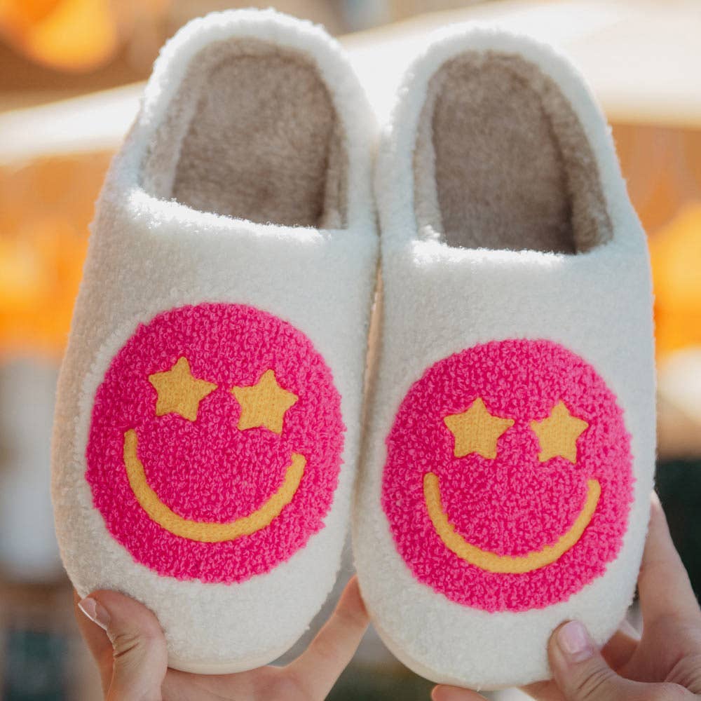 Katydid Pink Star Smile Slippers – Love The Happy Place