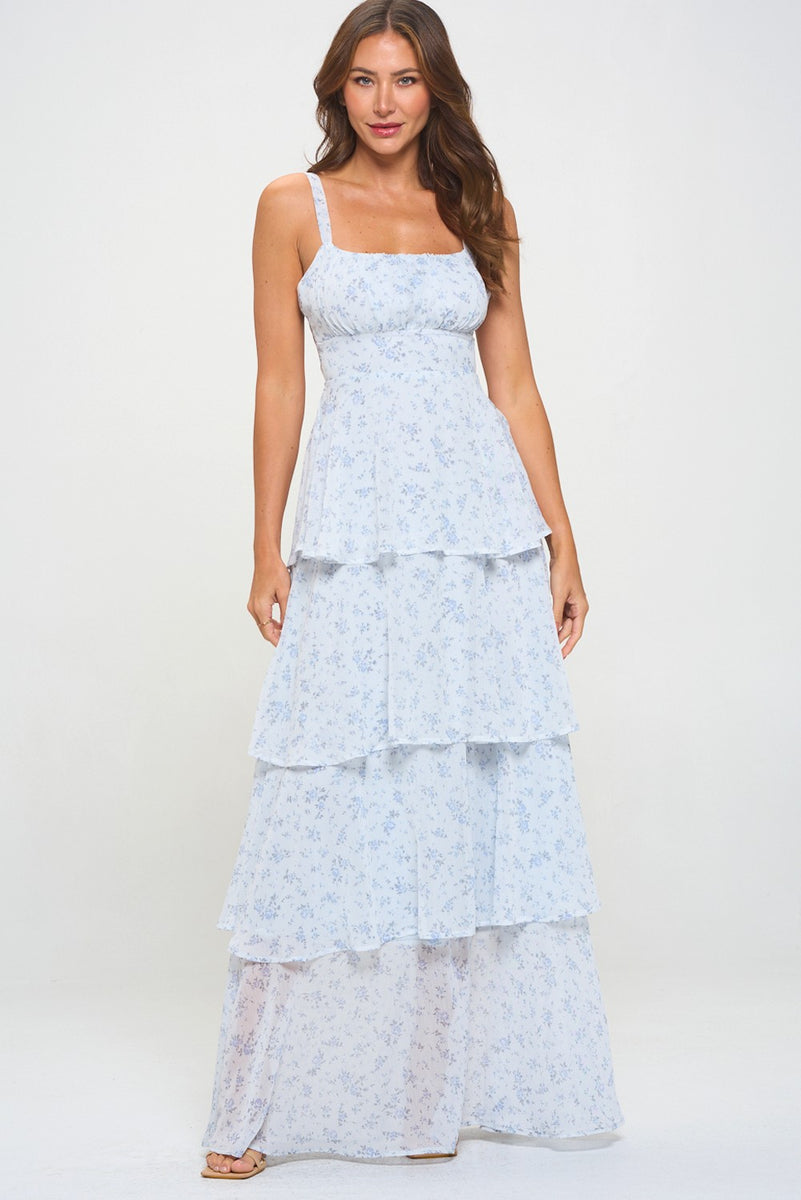 Avery Layered Maxi Dress - Blue – Love The Happy Place