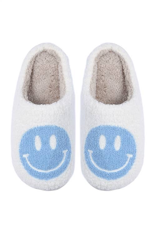 Blue Smiley Face Slipper – Love The Happy Place